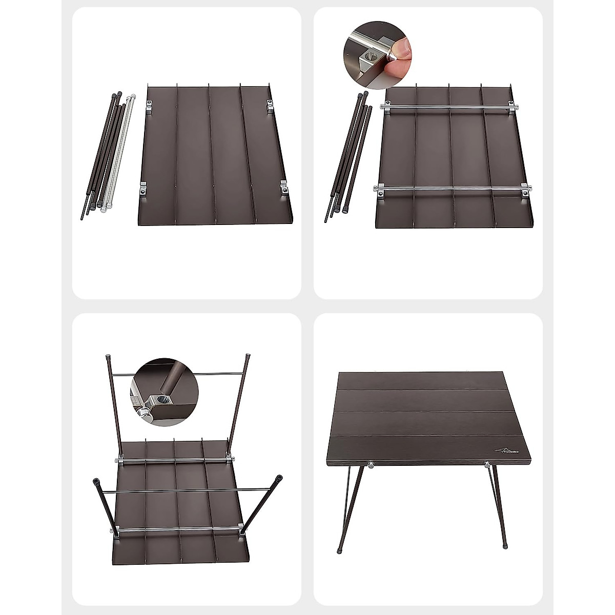 Flexifold Ultralight Aluminum Camping Table, Portable Folding Camping Table, Small Outdoor Side Table with Carry Bag for Outdoor Cooking, Picnic, Camp, Beach, Travel