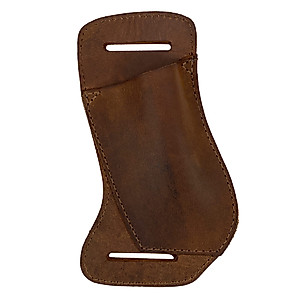 Valhalla Gear, Horizontal Knife Holster Handmade from Full Grain Leather - Multitool Holder, Tool Case, Camping & Outdoor Accessories :: Bourbon Brown