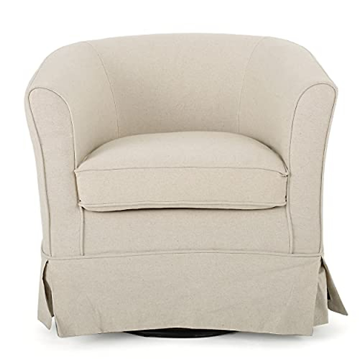 Christopher Knight Home Cecilia Swivel Chair with Loose Cover, Natural Fabric, Dimensions: 28.74”D x 27.50”W x 27.17”H
