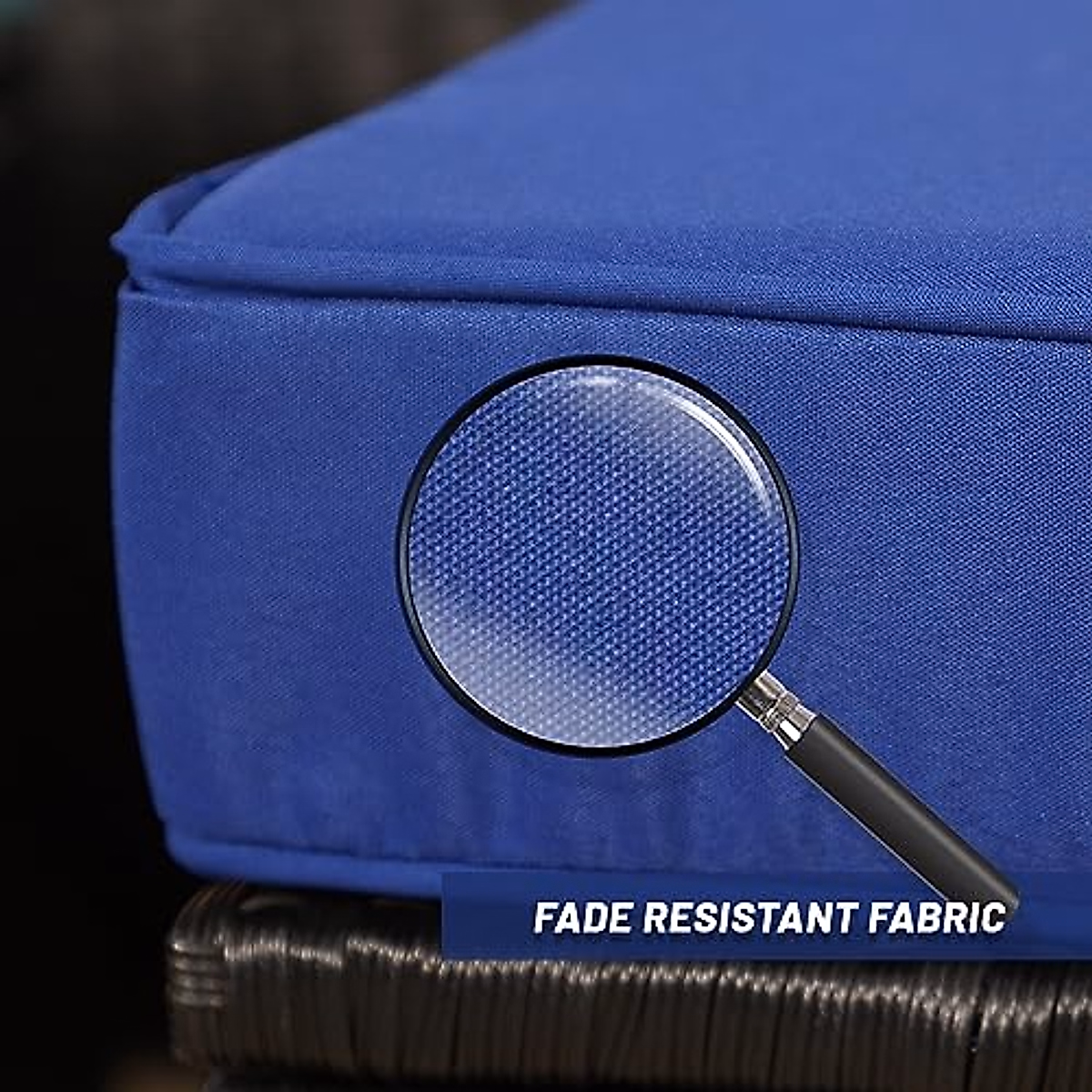 PAOLFOX 5 Piece Modern Patio Conversation Sets, Wicker Patio Furniture, Black/Blue