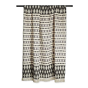 DII California Casual, Colby Southwest Woven Throw, Black & Gray, 50x60