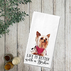 Life is Better with a Yorkie Yorkshire Terrier Microfiber Kitchen Towel Dog Lover
