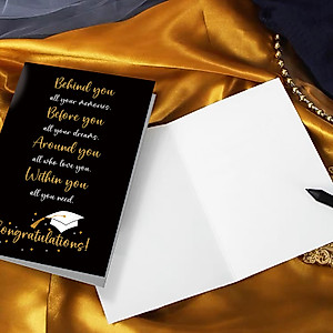 Oamiolek Graduation Card for Him Her, Congratulations Card for Men Women, Congrats Card for Son Daughter Sister Brother, Behind You Before You Within You Card