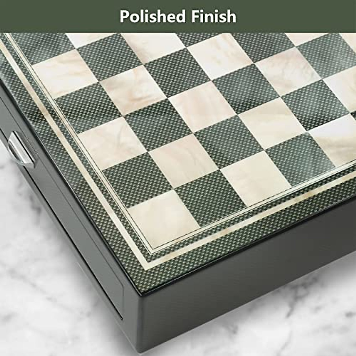 Woodronic 15" Handmade Chess Set, High Gloss Chess Box with Wood Chessmen, Classic Strategy Board Games for Kids and Adults, Perfect for Decor and Casual Play