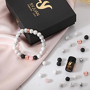SYJUAN Aromatherapy Gifts for Women Lava Rock Beads Healing Crystal Bracelets Essential Oil Diffuser Beauty Birthday Gifts Ideas for Girlfriend Mom