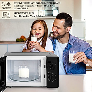 FAIRCRAFT Heat-Resistant Drinking Glasses Set of 6 Double Fashioned Glass Lowball Tumblers 13.5oz Made From Premium Borosilicate All Crystal-Clear Water Cups, Mixed Drinkware For Daily Use…