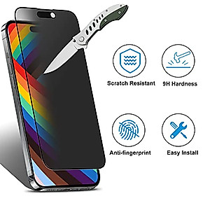 Mothca Matte Privacy Screen Protector for iPhone 14 Pro 6.1-inch 2022 with Alignment Sticker, Anti-Spy Anti-Glare Full Coverage Tempered Glass Anti-Fingerprint Shield Smooth & No Dark, Easy to Install