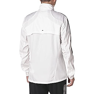 adidas Men's Marathon Jacket 3-Stripes, White/Black, Large