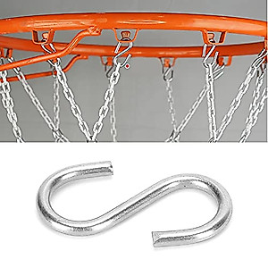 Tissting 20 Pcs M3 S Shaped Hooks Heavy Duty Stainless Steel Hanging Hooks Multi Purpose Hooks for Basketball Hoop Garden Bedroom(36.8mm / 1.6in)