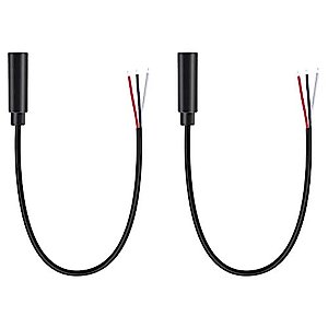 Fancasee 2 Pack Replacement 3.5mm Female Jack to Bare Wire Open End TRS 3 Pole Stereo 1/8" 3.5mm Jack Plug Connector Audio Cable for Headphone Headset Earphone Cable Repair