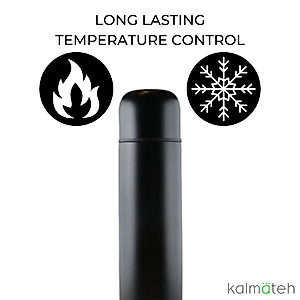 KALMATEH Modern & Elegant Yerba Mate Thermos- Vacuum Insulated and Double Walled 18/8 Stainless Steel- BPA Free - Thermos Designed for Use With Mate Cup or Mate Gourd (Wood, 1000ml)