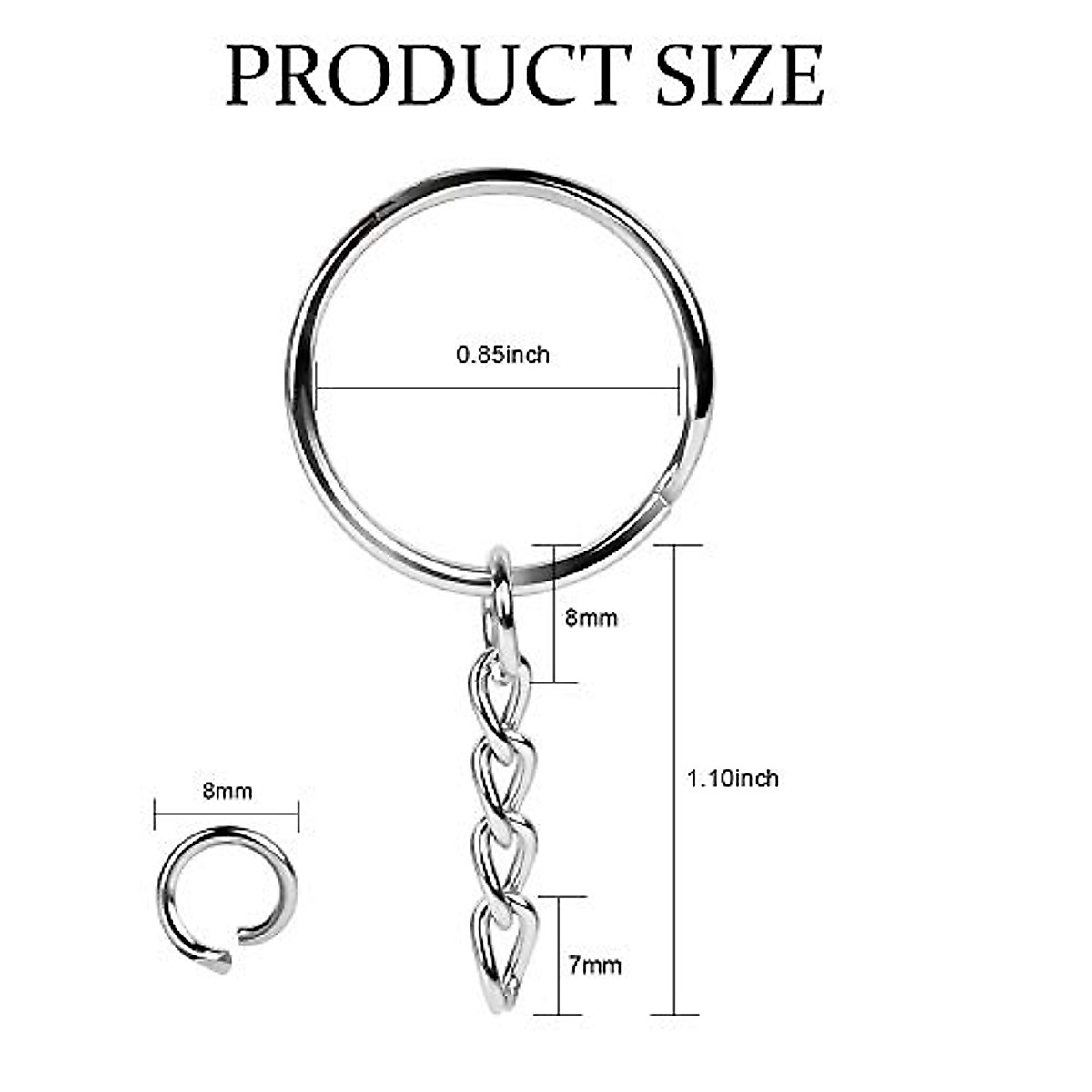 20PCS Key Chain Rings Teenitor Key Chain Rings 1 Inch Key Chain Rings for Crafts, Key Chain Rings, Keychain Key Chain Ring for Crafts