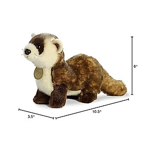 Aurora® Realistic Miyoni® Black Footed Ferret Stuffed Animal - Lifelike Detail - Cherished Companionship - Brown 10.5 Inches