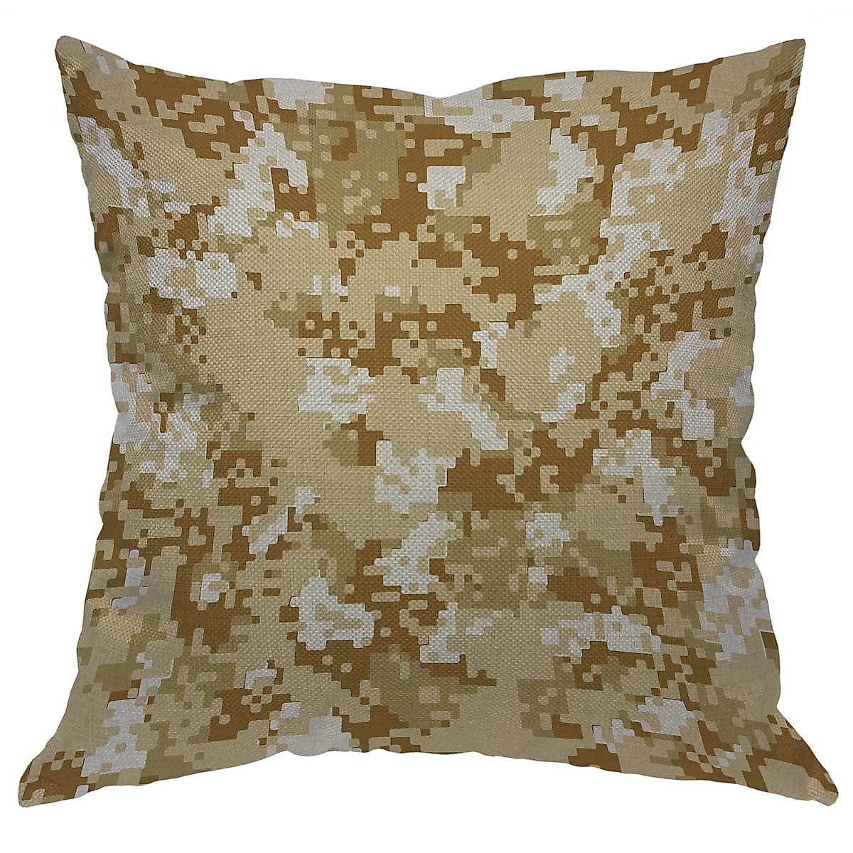 Numland Camo Throw Pillow Cases Marine Camouflage Desert Uniform Army Armed Combat Hiding Soldier Doodle Pillow Covers Decorative Cotton Linen 18x18 Inch