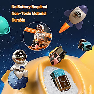 Mostop Kids Race Track Game Car Adventure Toy for 3 4 5 6 7 Years Old Boys Girls, Spaceship Puzzle Rail Track City Rescue Playset Magnet Toy Educational Learning Toddler Race Track with 3 Mini Cars