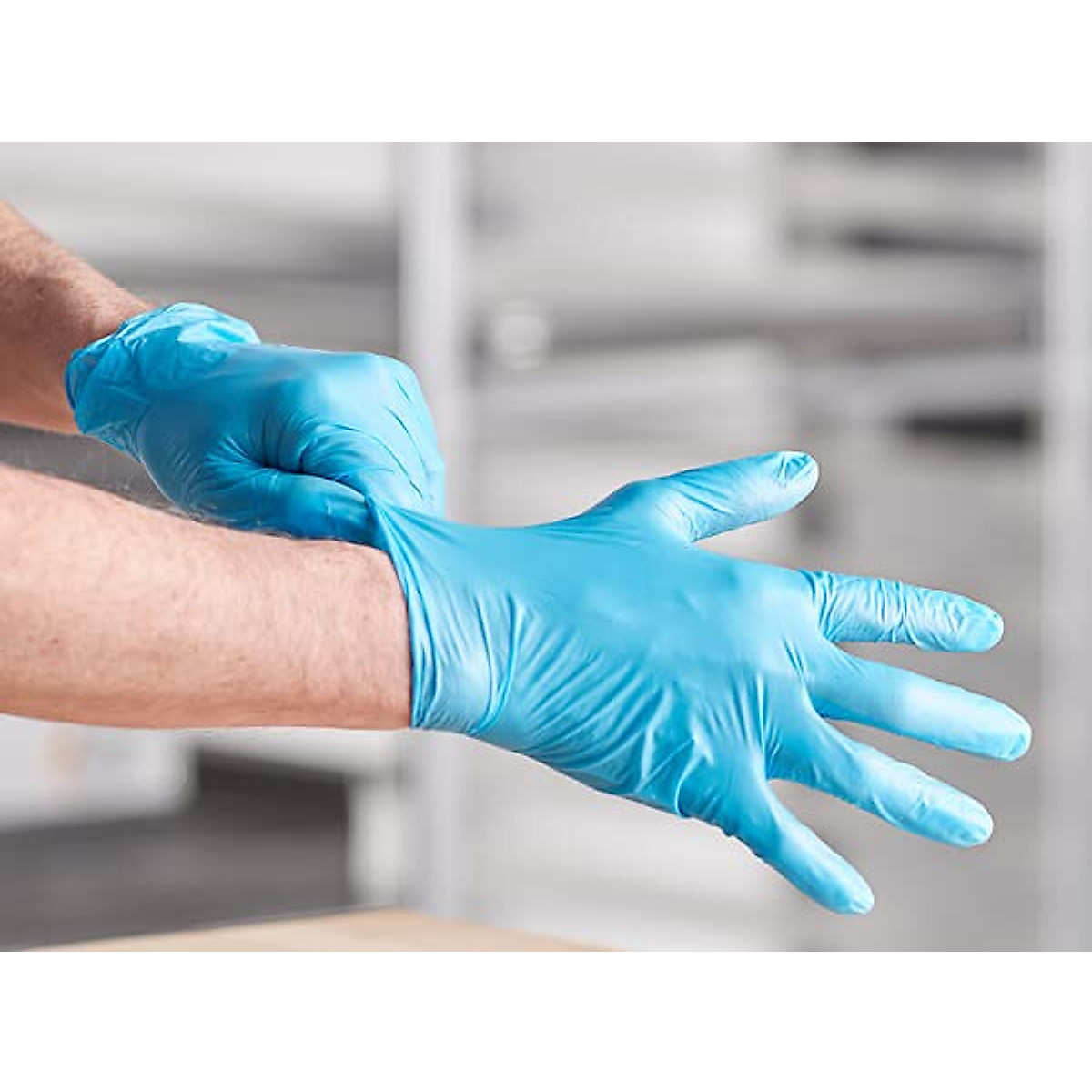 LW Concept Blue Vinyl Exam Gloves for Medical/Food Safe/Cleaning/Handling Use Multipurpose Latex & Powder Free, 4.5 mil (LW4002, Medium)
