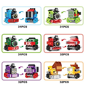 UMEELR Building Blocks, 12PCS Train Toys Surprise Eggs Sets, Easter Egg Train Building Blocks for Kids, Easter Gift, Party Prizes, Baby's First Birthday, Ages 2+