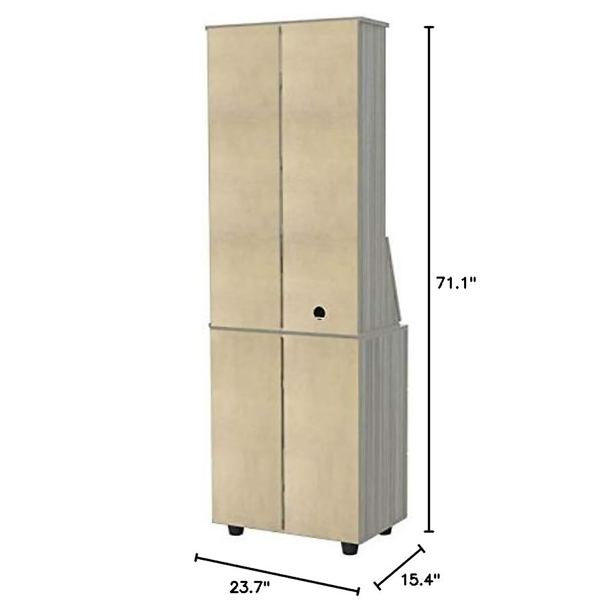 Inval Computer Credenza Work Center, Smoke Oak