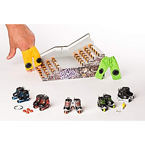 Grip and Tricks - Black Freestyle Inline Finger Skates with Finger Roller Skates Tools and Mini Fingerboards Accessories - Pack 1 Finger Toy for 6+ Years Old Kid
