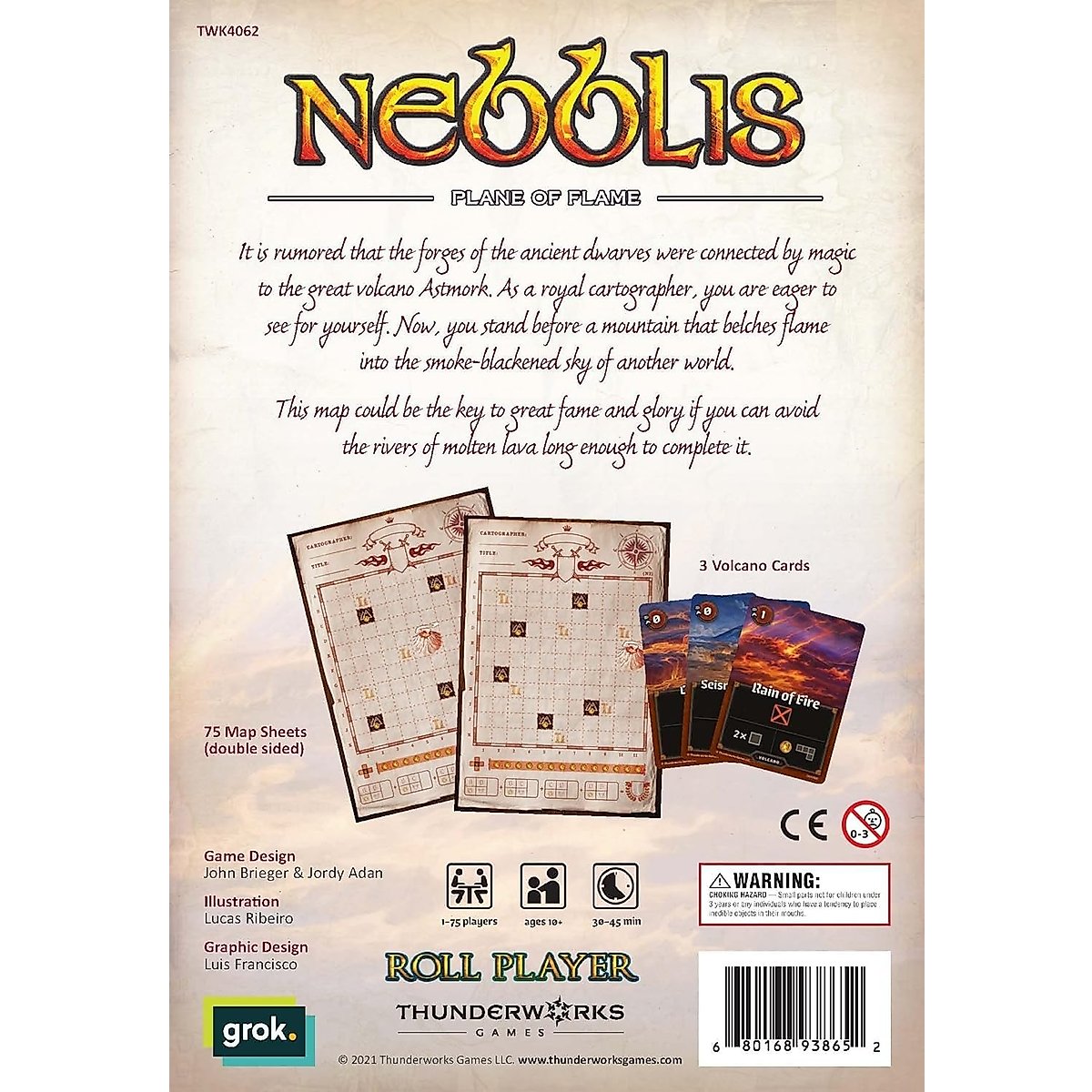 Thunderworks Games - Cartographers: Map Pack 1, Nebblis | Expansion for The Award-Winning Game of Fantasy Map Drawing | Strategy Flip and Write Board Game | Ages 10+ | Family Game for 1-75 Players