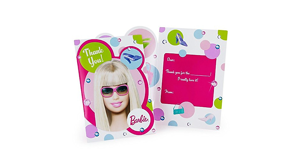 Fun Barbie Thank You Cards - 8 Count by Amscan