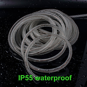 LTE 33ft 100 LED Solar Rope Lights, Outdoor Waterproof Solar Rope Lights, Ideal for Decorations,Christmas,Gardens, Lawn, Patio, Weddings, Parties.(Daylight White)