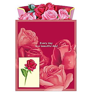 Airpark Paper Flowers Pop Up Cards, 12inch Rose, Greeting Cards Forever Flower Cards 3D Popup Cards with Note Card and Envelope for Christmas, Birthday Gifts for Women Kids, Holiday Decorations