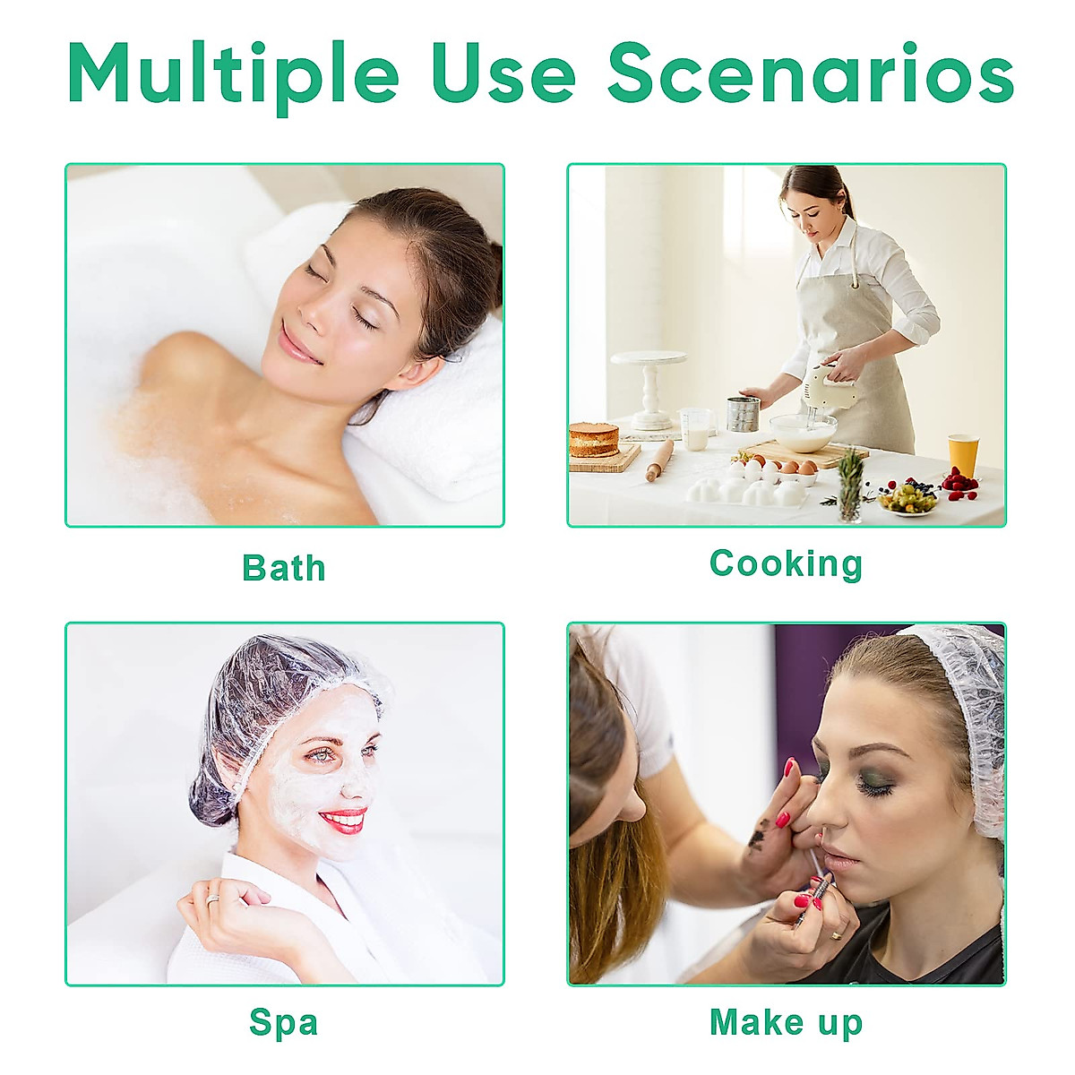 Avando Disposable Shower Caps 200pcs Hair Processing Clear Plastic Caps For Spa Home Use Hotel and Hair Salon Plastic Clear Elastic Bath Cap