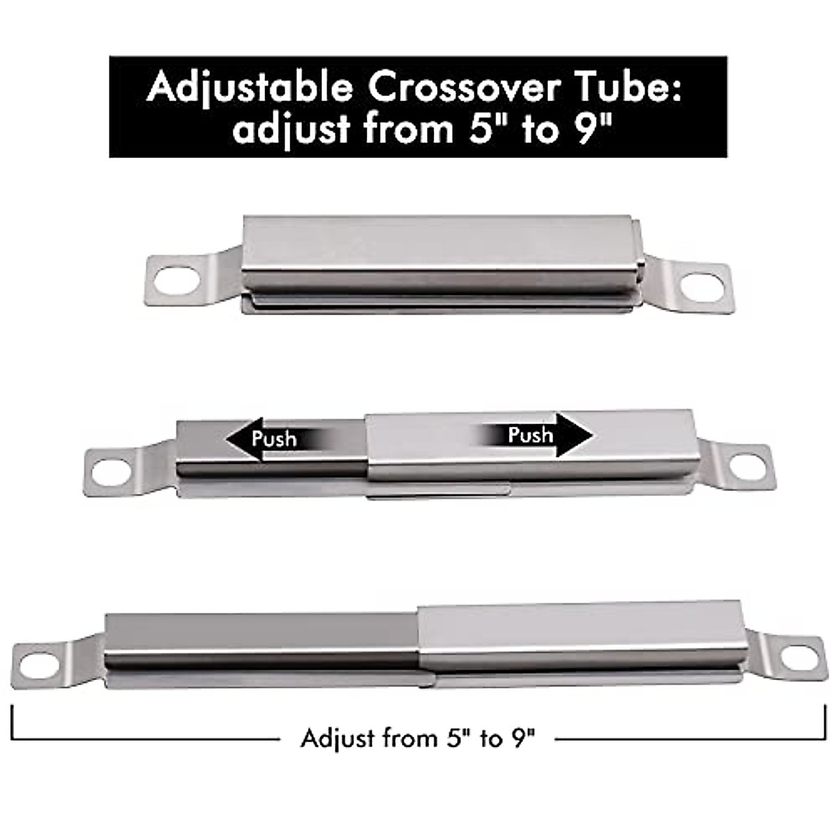 Yiming Grill Replacement Parts Compatible for Charbroil Advantage Series 4 Burner 463344015 463343015 463433016 463240115 463432215 463240015 Grills, Stainless Pipe Burner, Heat Plate, Carryover Tube