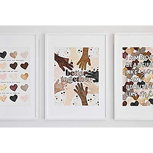 Diversity Art for Kids - Better Together - Equality Diversity Poster Positive Classroom Decor Be Kind Inclusion Kindness Diversity - UNFRAMED Poster Print 5x7" 8x10" 11x14" 16x20" or 24x36"