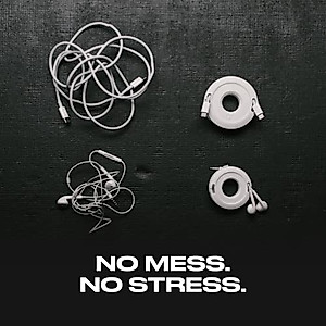 Fuse Side Winder Mini and Max Headphone, Earbud and Charging Cable Winder and Organizer Perfect for Wrapping Earbuds and Cords for Travel and Organization (Max (2-Pack), White)