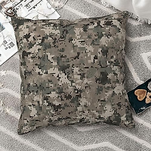 AdaNti Army Digital Camouflage Print Corduroy Throw Pillow Covers Soft Square Throw Pillow Case Home Decorations for Bed Sofa Living Room 16"x16"
