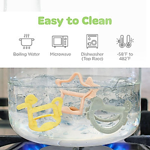 MOYUUM Pony Teether - 100% Silicone, Wearable Type, Baby Chew Toy, Baby Gift for Newborn, Roly Poly Toy, Silicone Teething Toys for Infant and Toddler, Bracelet Type, Pack of 1 (Yellow)