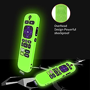 (4-Pack) for 3600R TCL Roku TV Stick Remote Case Cover,TOLUOHU for TCL Roku Remote Control,Cover Roku Express Skin Sleeve Silicone Shockproof with Lanyard-for RCAL7R/3921/3800/3810-Roku Remote Cover