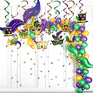 80PCS Mardi Gras Party Balloons Decoration Supplies - Purple Green Gold Mardi Gras Themed Latex Balloons Party Decorations