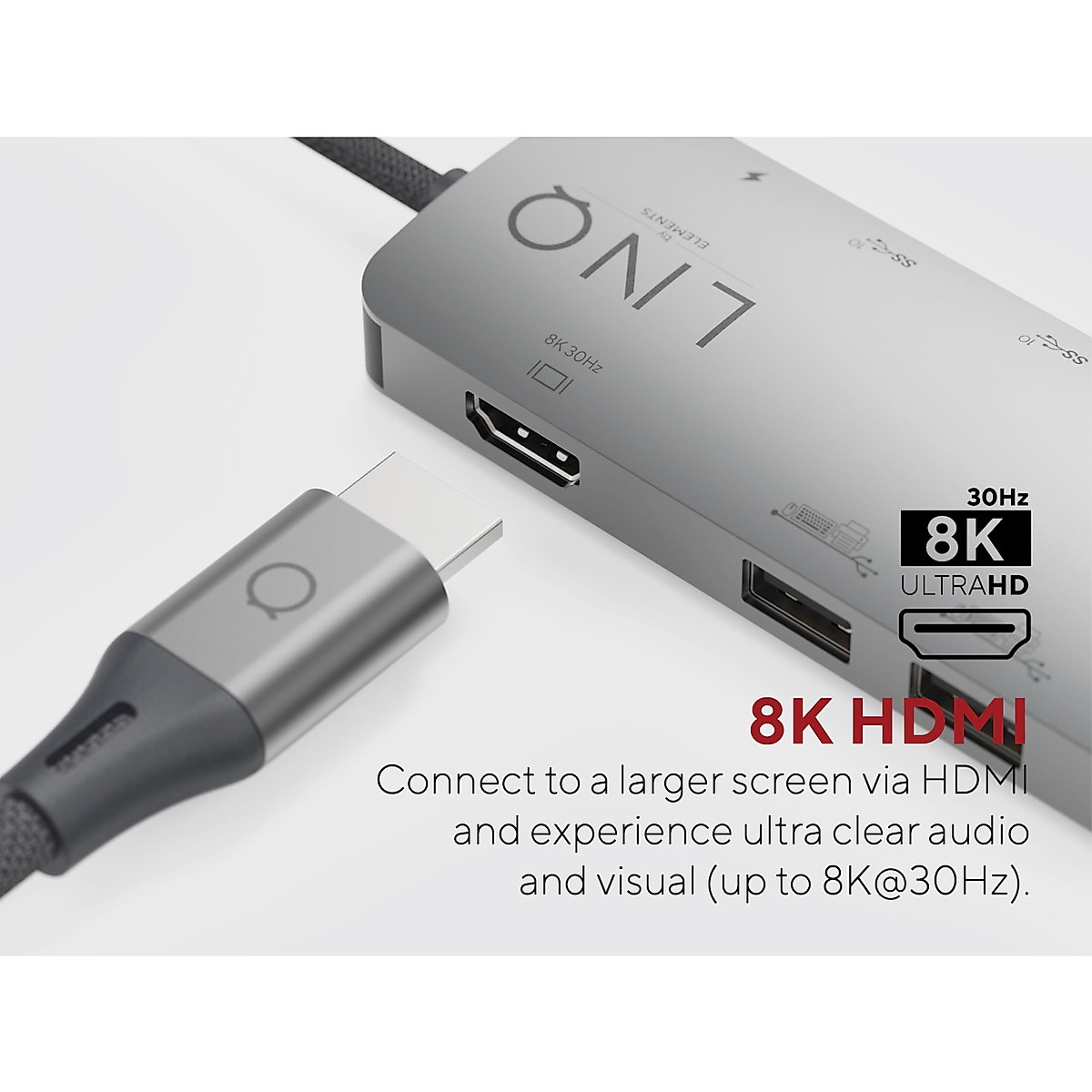 LINQ byELEMENTS LQ48022 8-in-1 8K Pro Studio SSD USB-C Multiport Hub