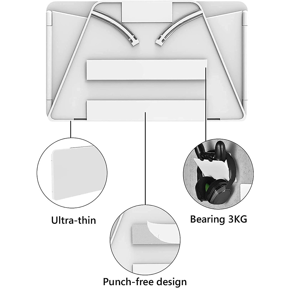 Holder Wall Mount Damage-Free (2 Pack),can be folded，Compatible with Game Controller，Headphone, Mobile Phone, Remote Controller, for Kitchen, Living Room, Bathroom, Bedside, Office