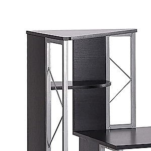 HOMCOM 52" Modern Computer Desk with Storage Shelves and Drawers, Home Office Desk, Study Workstation with CPU Stand, Black