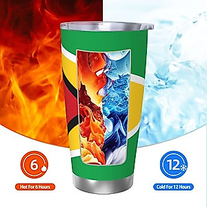 WXZYFP Car cup (single silver rim), can use a straw or drink directly, easy to use.Flag of Guyana