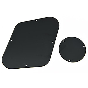 KAISH Solid Black 1 Ply LP Rear Control Plate Switch Plate Cover For Epi Les Paul