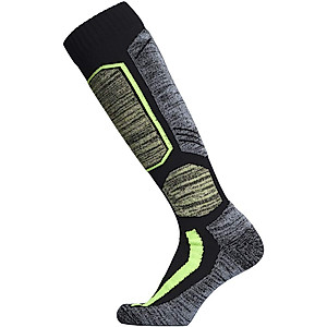 WEIERYA Ski Socks, Warm Knee High Performance Skiing Socks, Snowboard Socks (Black 2 Pairs, Medium)