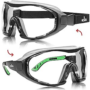 NoCry Anti Fog Safety Goggles for Men with Premium Anti Scratch Coating - Perfect Work Goggles with Adjustable Headband; ANSI Z87.1 Safety Goggles; Science Goggles or Chemistry Safety Glasses