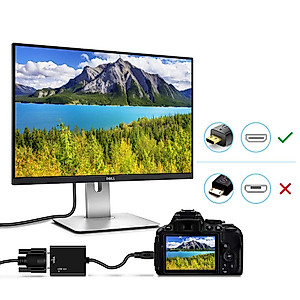 Unkonwn Micro HDMI to VGA Micro HDMI to VGA Converter with 3.5 mm Audio Jack, Compatible with Laptop