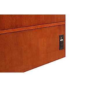 Mega Solutions Emurphybed Paradiseo Murphy Cabinet Chest Bed with Charging Station 6 Inch, Queen (Cherry)