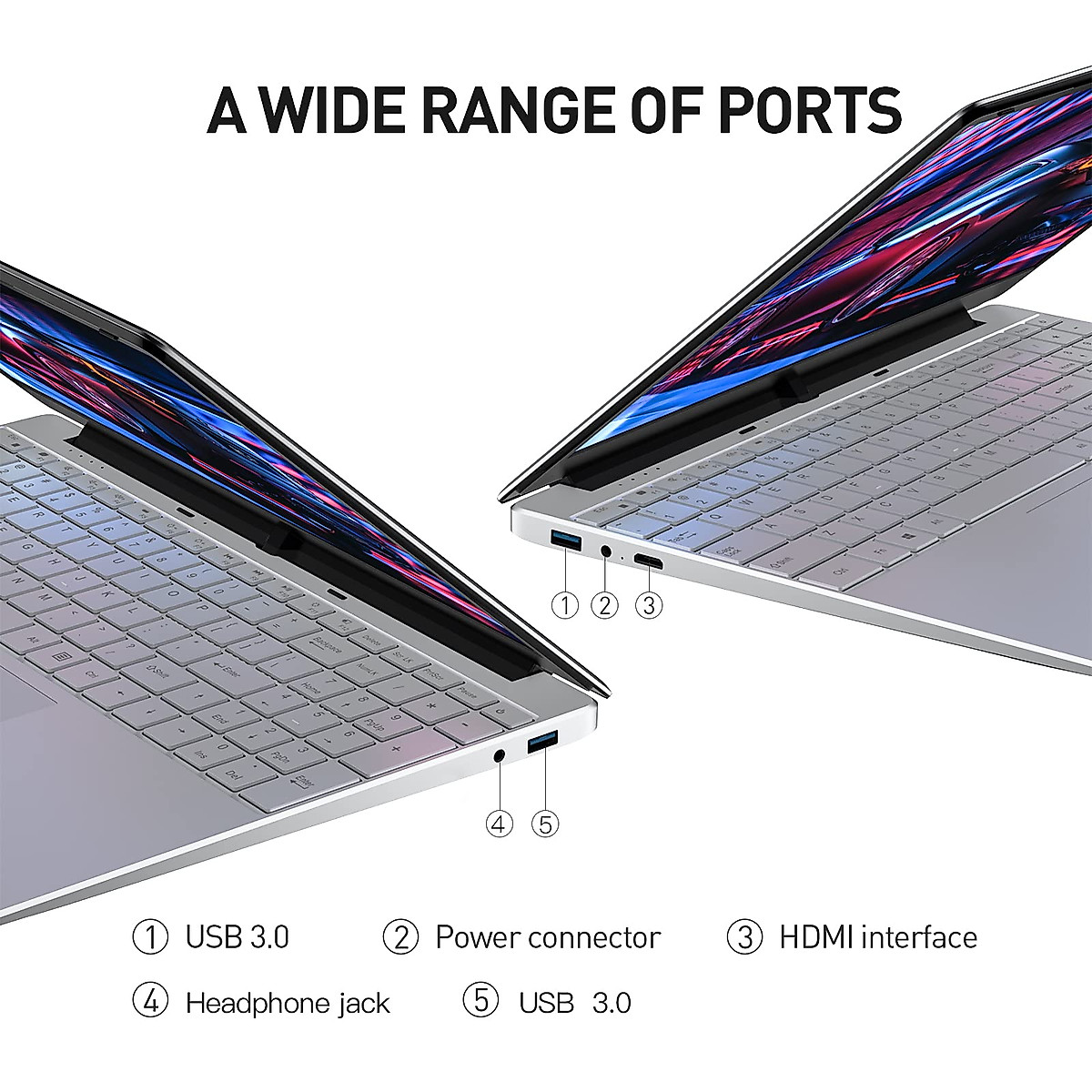 TOPOSH Windows 10 Laptop,15.6 inch PC Notebook,8GB RAM+256GB SSD,Intel Celeron 5205U,for Business use,Backlit Keyboard Dual Core,WiFi Bluetooth-Silver
