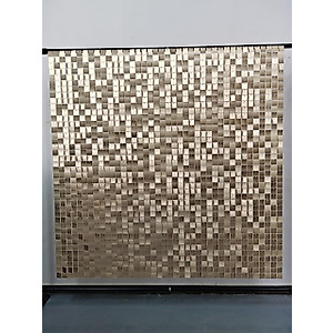 Rehoodeco Matt Gold Shimmer Wall Backdrop 50PCS Square Sequin Backdrop Decoration Panels, Photo Backdrops for Birthday Anniversary Wedding Engagement Party Decoration 3D Wallpaper (MattGold3)