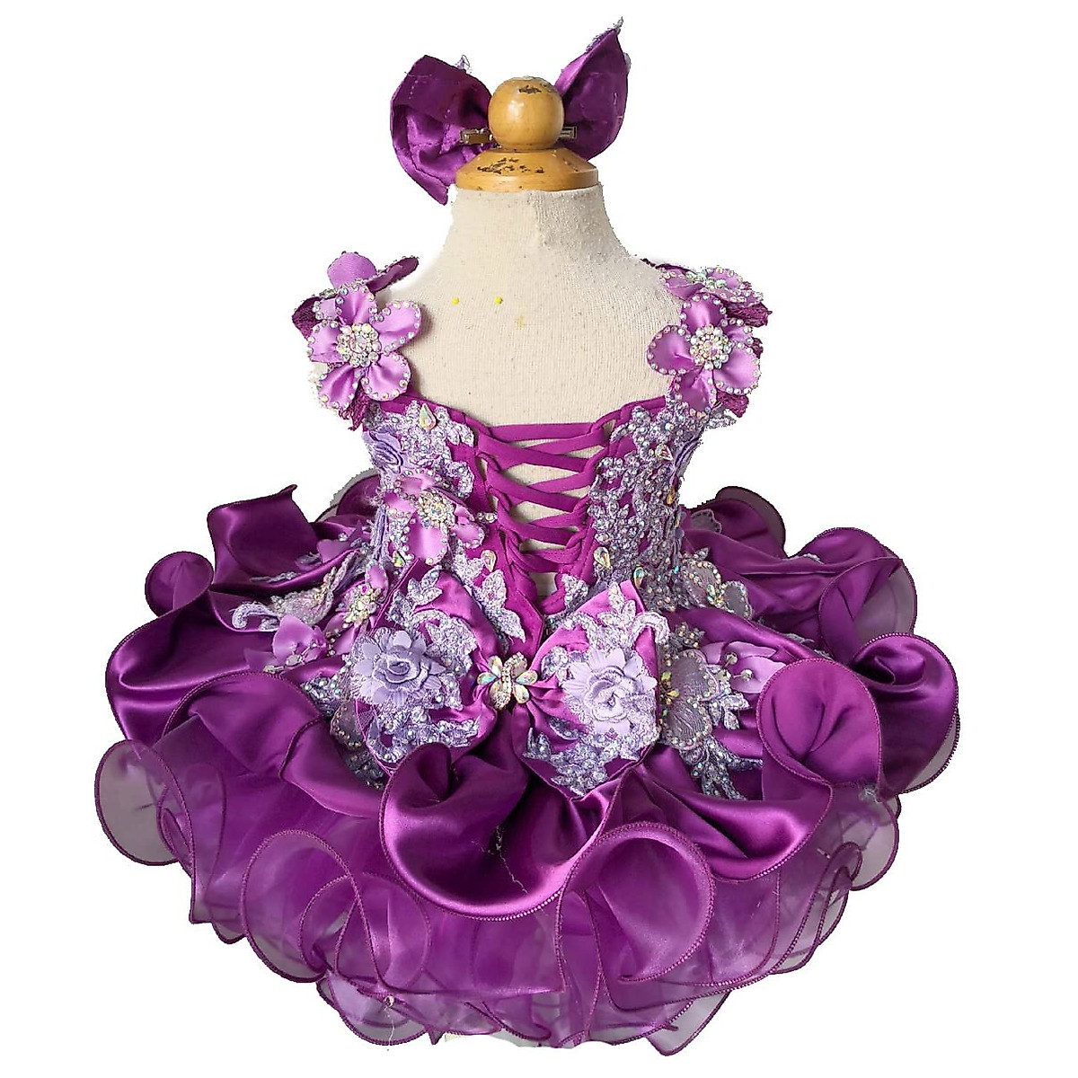 Jenniferwu G588 Infant Toddler Baby Newborn Little Girl's Pageant Party Birthday Dress Purple Size 3T