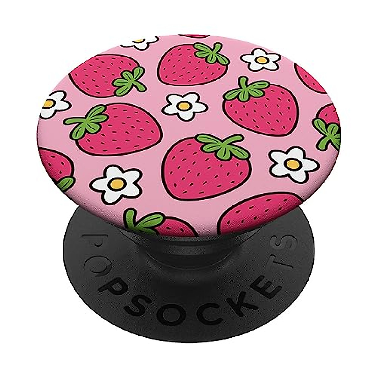Cute Strawberry Print Strawberries Pastel Pink PopSockets Swappable PopGrip
