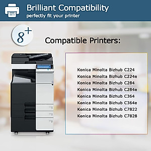 Leize Compatible TN321 Toner Cartridge Replacement for Konica Minolta Bizhub C224e C364e C284e C224 C284 C364 C7822 C7828 Series Printers | TN321K TN321C TN321M TN321Y Ink [KCMY-4PACK]