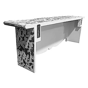 The Urban Port 28-Inch Wooden Floating Wall Shelf with Engraved Floral Details